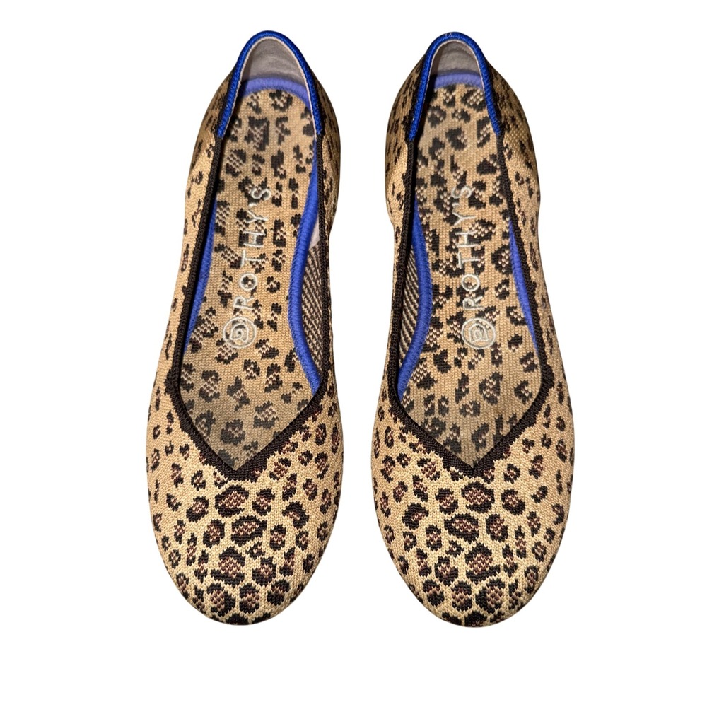 Rothys Leopard Print Ballet Flats Women Size 7.5 Knit… - Gem